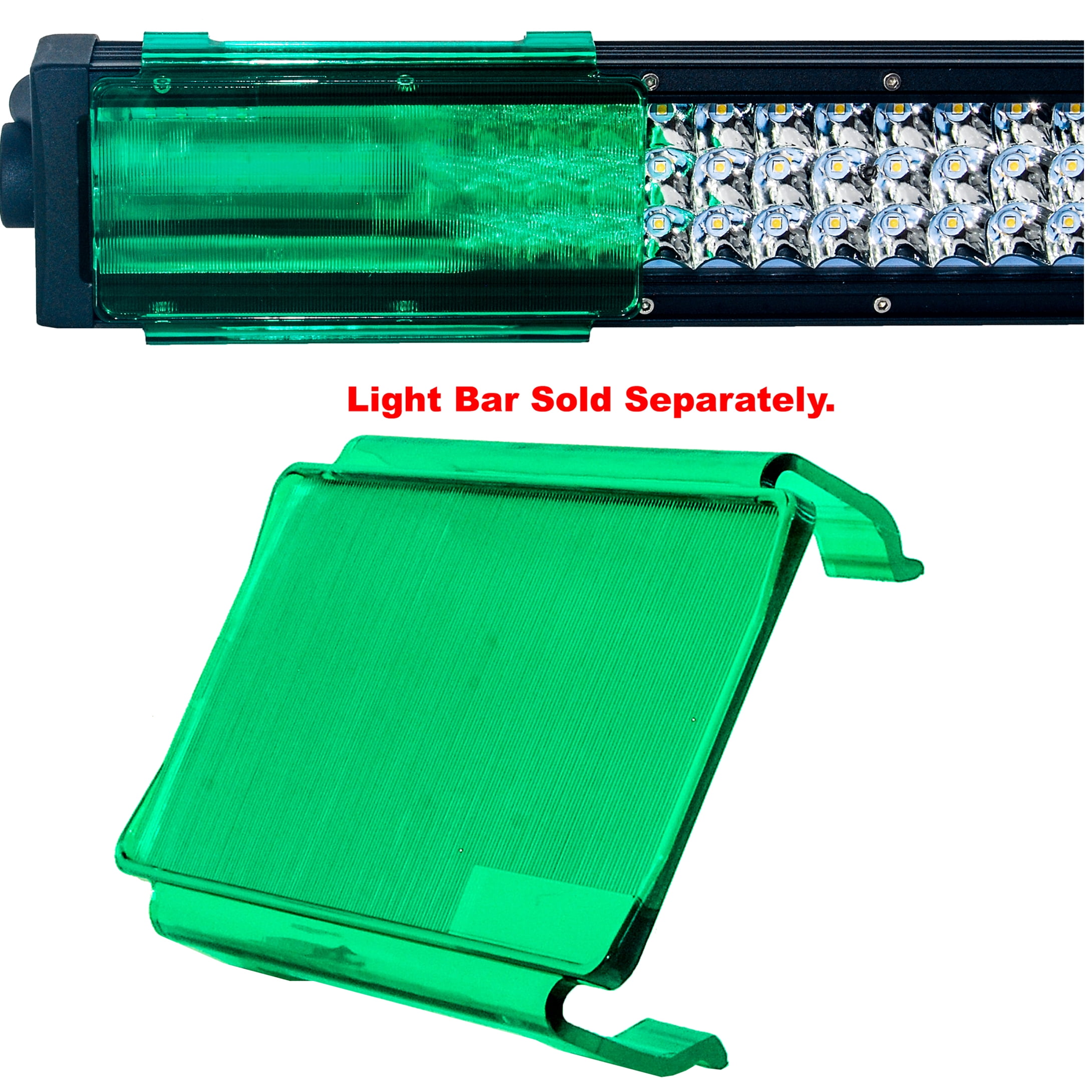 6" OZ-USA® Green Diffused Lens Light Bar Cover Snap-On Flood Beam ...