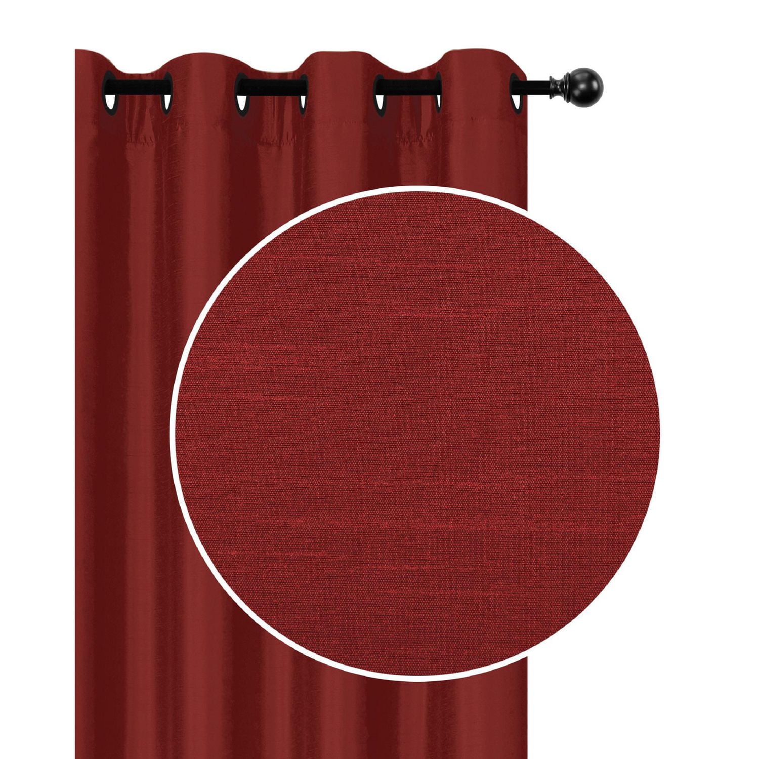 Click here for Ih Casadécor Faux Silk Panel With 8 Grommets (Red)... prices