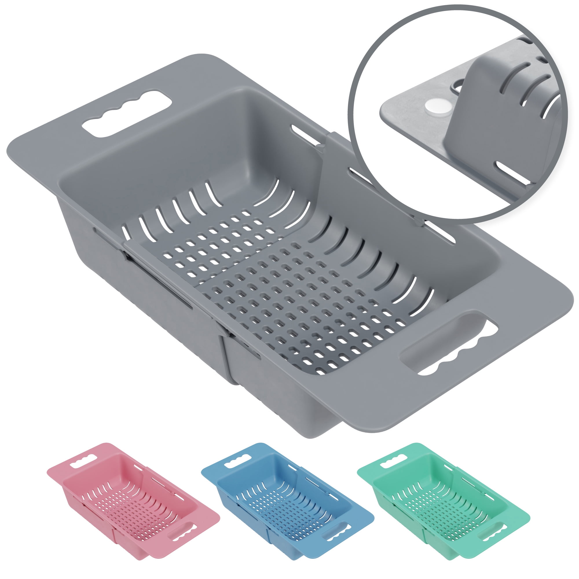 OLIVE & OAK HOMEWARE Sink Strainer Over-The-Sink Colander Drain Basket ...