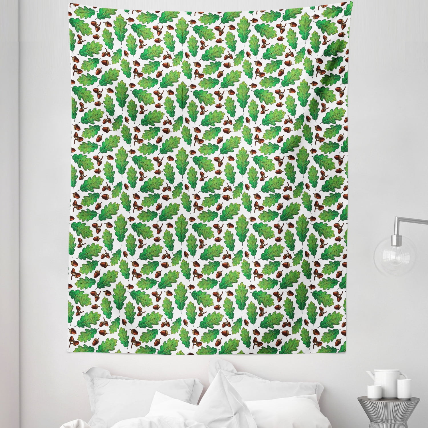 Oak Tree Tapestry, Leaf Timber Wood Forest Orderly Repeated Pattern of ...