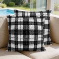 16x16 Pillow Covers Set of 2, Black White Buffalo Plaid Square Throw ...