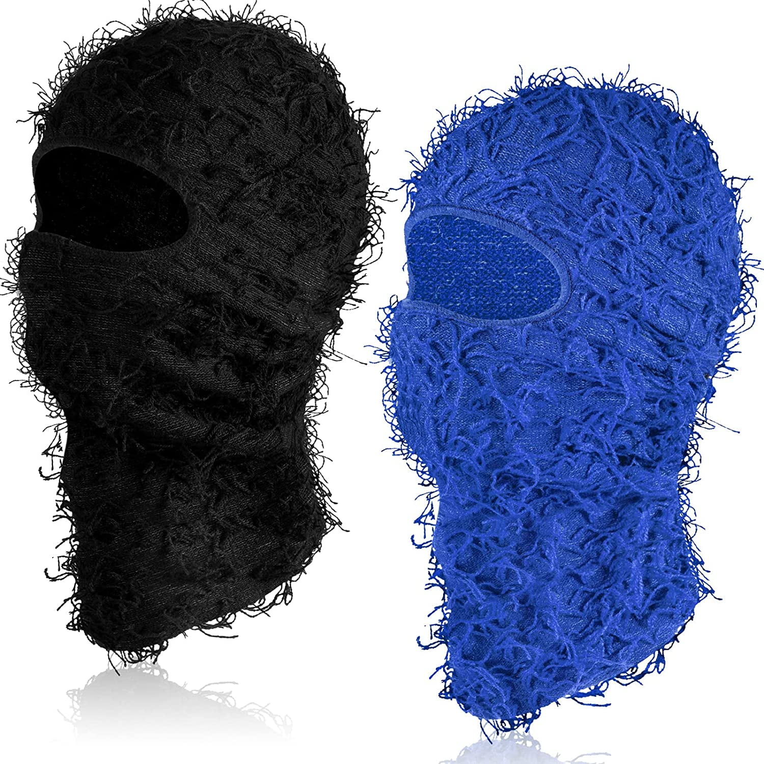 Viworld 2 Pack Distressed Balaclava Ski Mask Full Face Knitted ...