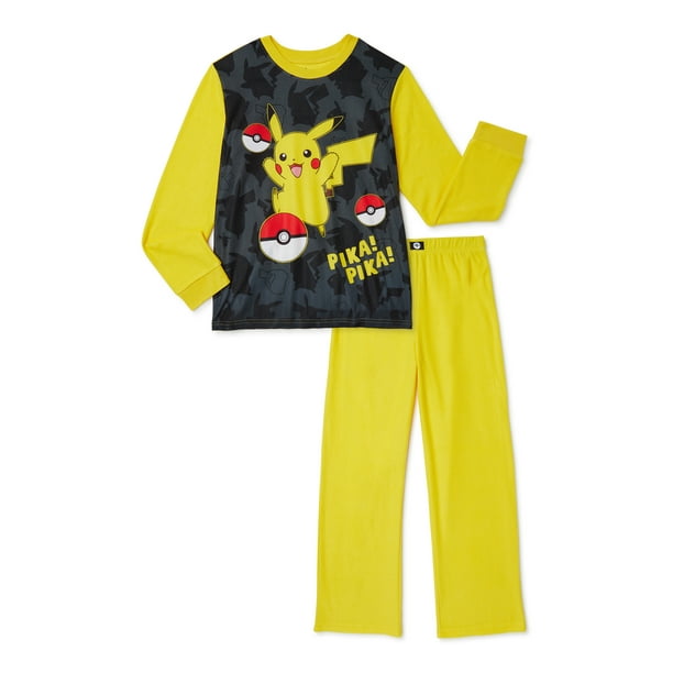 Pokemon Boys Long Sleeve Top and Pants Pajama Sleep Set, 2-Piece, Sizes ...