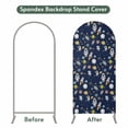 Cartoon Cute Astronauts Arch Backdrop Cover 7.2 FT Lovely Blue Space ...