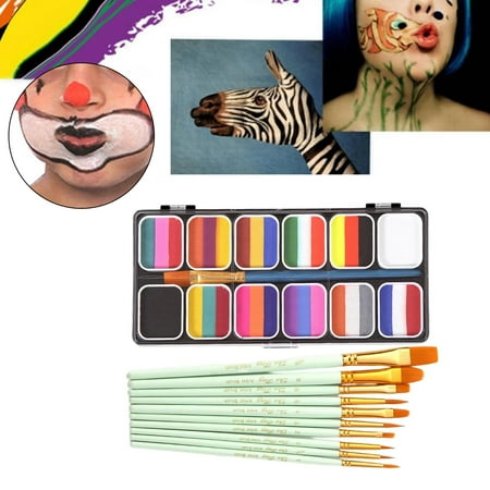 12 Colors Face Paint Cosplay Kit, Professional Face Painting Adults ...