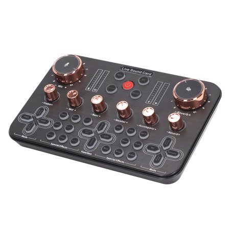 Live Sound Card, 44.1KHZ 2 Channel 1 Key Avoidance Function Audio Mixer ...