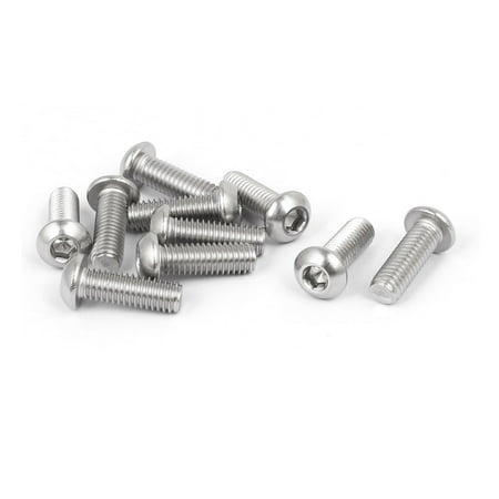 M6x18mm 316 Stainless Steel Button Head Hex Socket Cap Screw Bolt ...