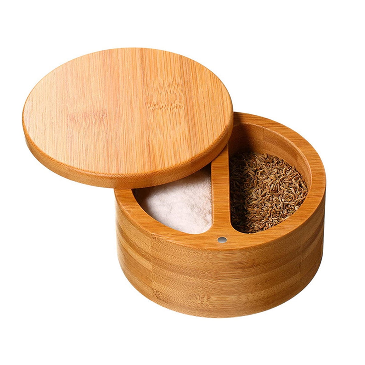 Spice jar salt box, spice storage box, bamboo storage box with magnetic ...