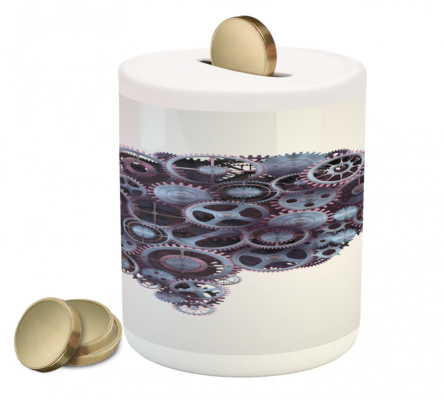 Industrial Piggy Bank, Mechanic Wheel Machine of Human Magnificent ...