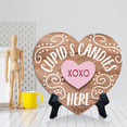 Cupid's Candies Here Heart Shape Table Sign (6x5.4) | Loving ...