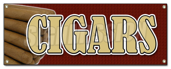 CIGARS BANNER SIGN cigar shop humidor cuban signs smoke shop ...