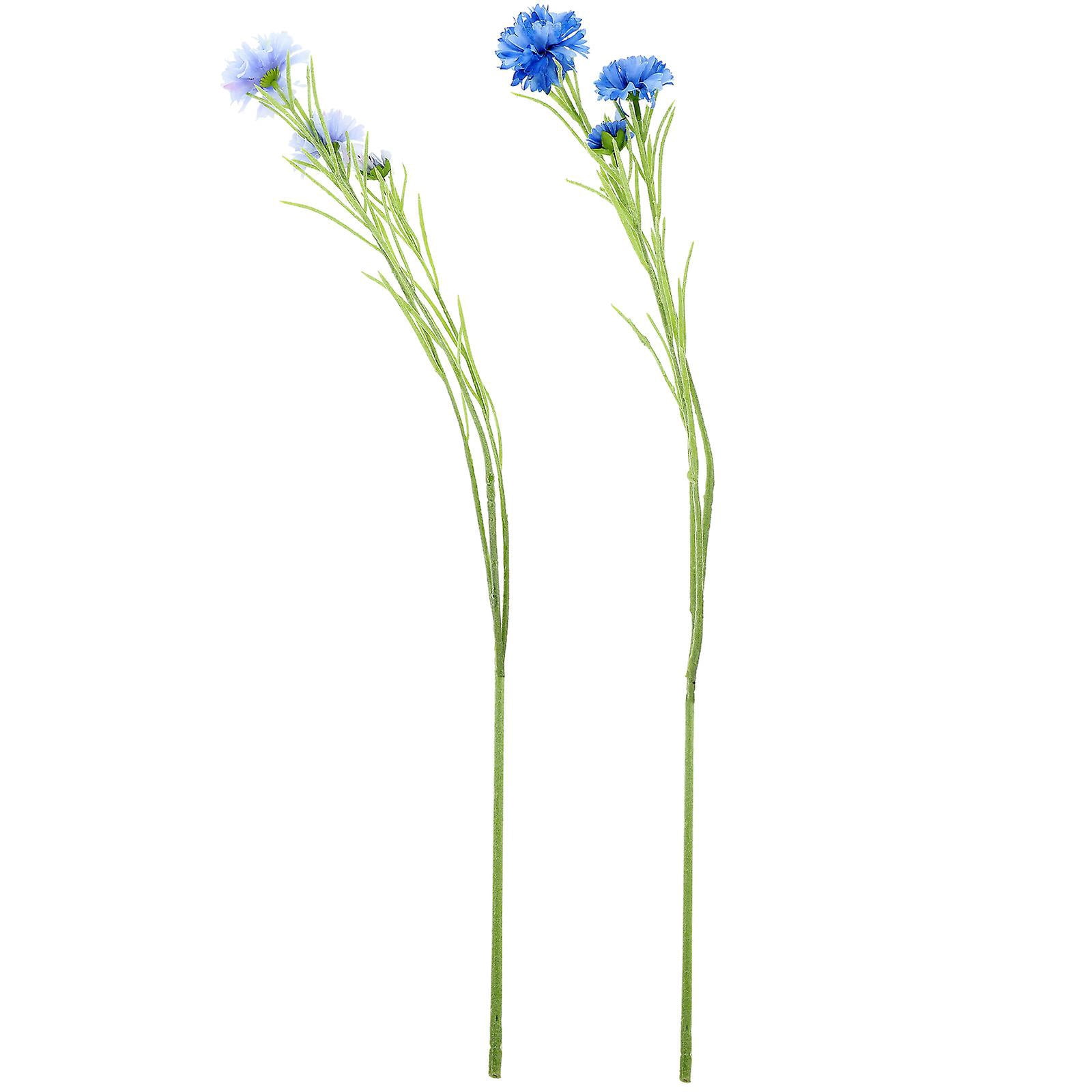 2pcs Artificial Cornflower Bunches Fake 3-head Cornflower Realistic ...
