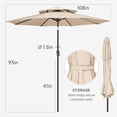 9 Foot Two Tier Patio Umbrella with Push Button Tilt and Crank UV ...