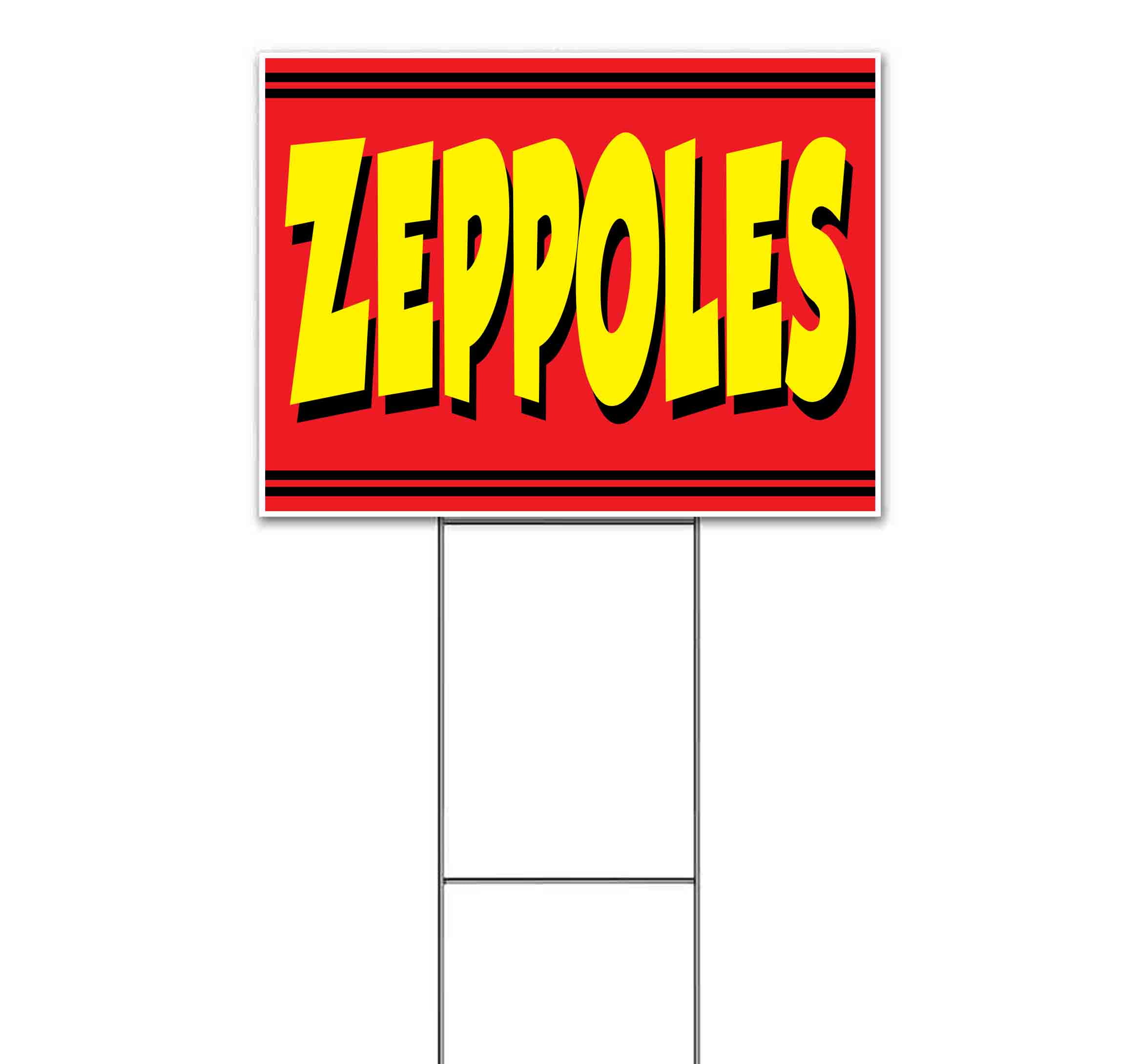 Zeppoles (18" x 24") Yard Sign, Includes Metal Step Stake - Walmart.com