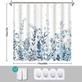 Ikfashoni Blue Floral Shower Curtain,Botanical Nature Leaf Waterproof ... Ikfashoni Blue Floral Shower Curtain,Botanical Nature Leaf Waterproof ...