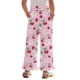 COEQINE Girls High Waisted Wide Leg Pants with Ruffle Hem, Full Length ...