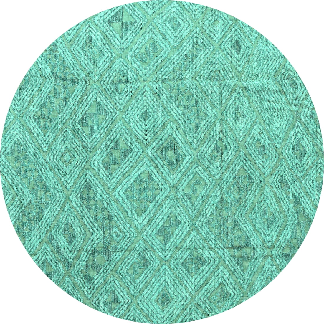 Ahgly Company Indoor Round Abstract Turquoise Blue Modern Area Rugs, 8 ...