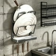 Grey S Pot Lid Rack Wall Mount No Drill Holder For Cutting Boards Pans ...