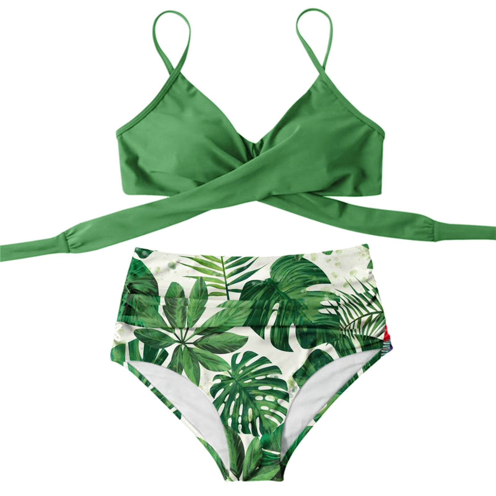 Swimsuit For Women Twisted Wrap Bikini Set Push Up Sexy High Waisted