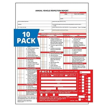 Detailed Driver Vehicle Inspection Report Book with Illustrations 5-pk ...