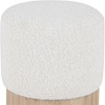 Meridian Furniture Veranda Boucle Fabric Ottoman/Stool in Cream/Natural ...