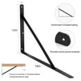 8 Pack L18 X H 12" Black Heavy Duty Shelf Brackets With Screws Metal ...