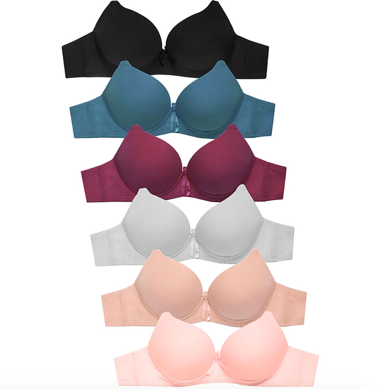 6 pieces of Pushup Underwired Lace Lady's Gentle Push Up Bra A B C Cup ...