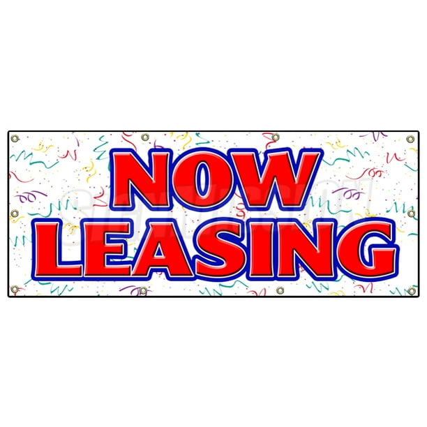 48"x120" NOW LEASING BANNER SIGN for lease rent office retail space ...