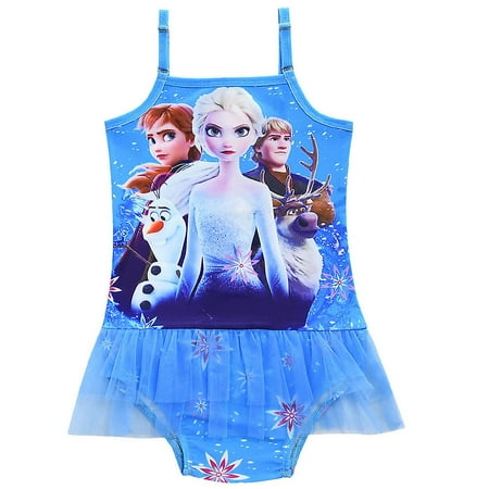 Frozen Elsa Girls Swimwear Swimsuit One-piece Bikini Mesh Mni Skirt ...