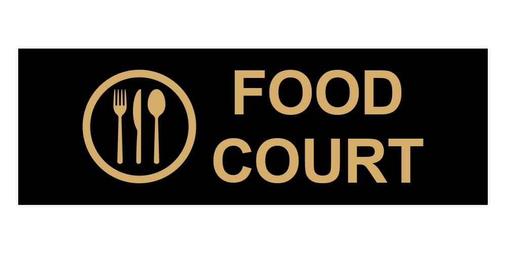 Basic Food Court Sign (Black /Gold) - Small - Walmart.com