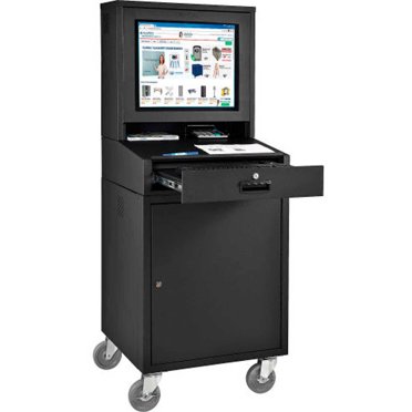 Mobile Security LCD Computer Cabinet Enclosure, Blue, 24-1/2"W x 22-1/2 ...