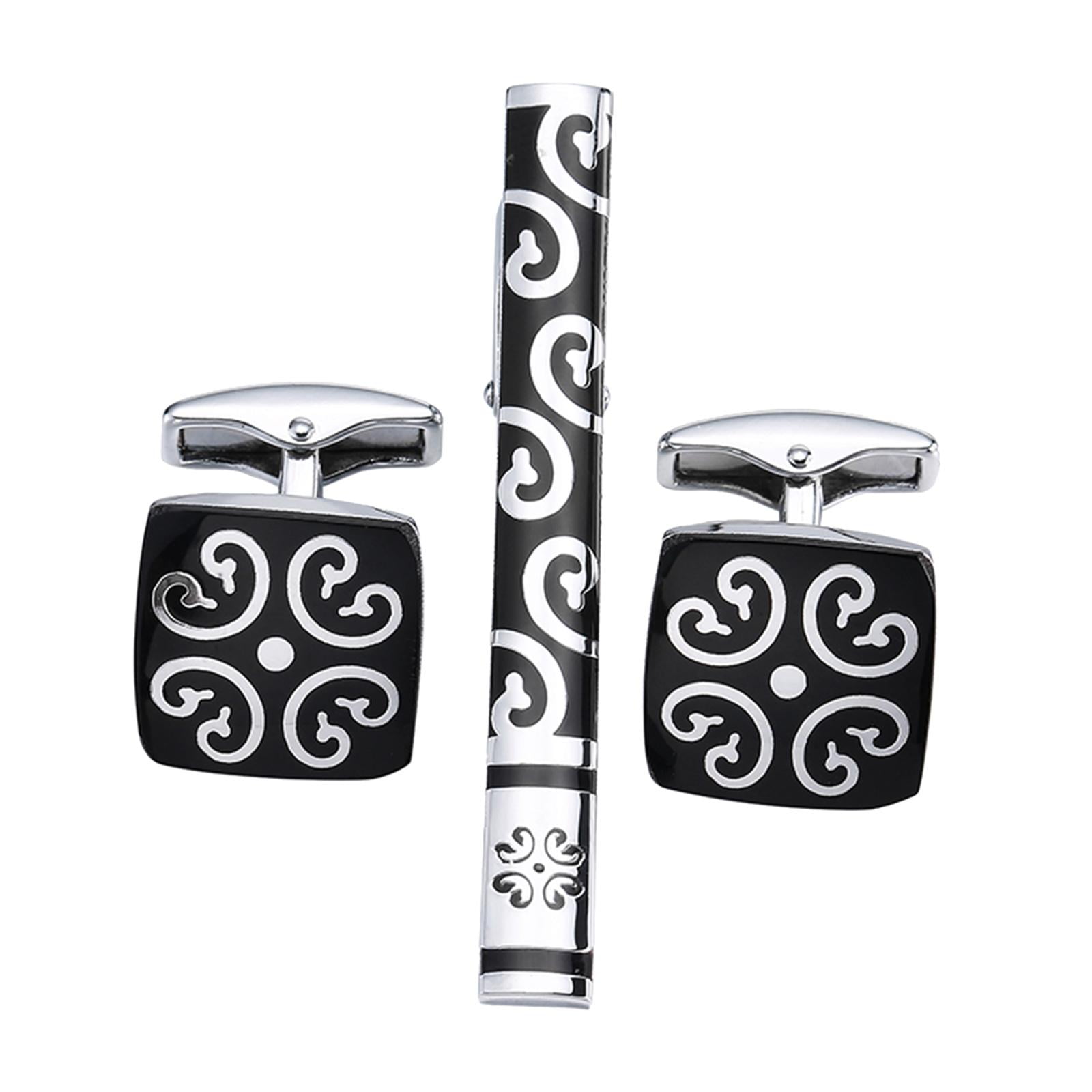 Casual Men's Cufflinks Necktie Pinch Clasp Suit Clasp Buttons Tie Clip ...