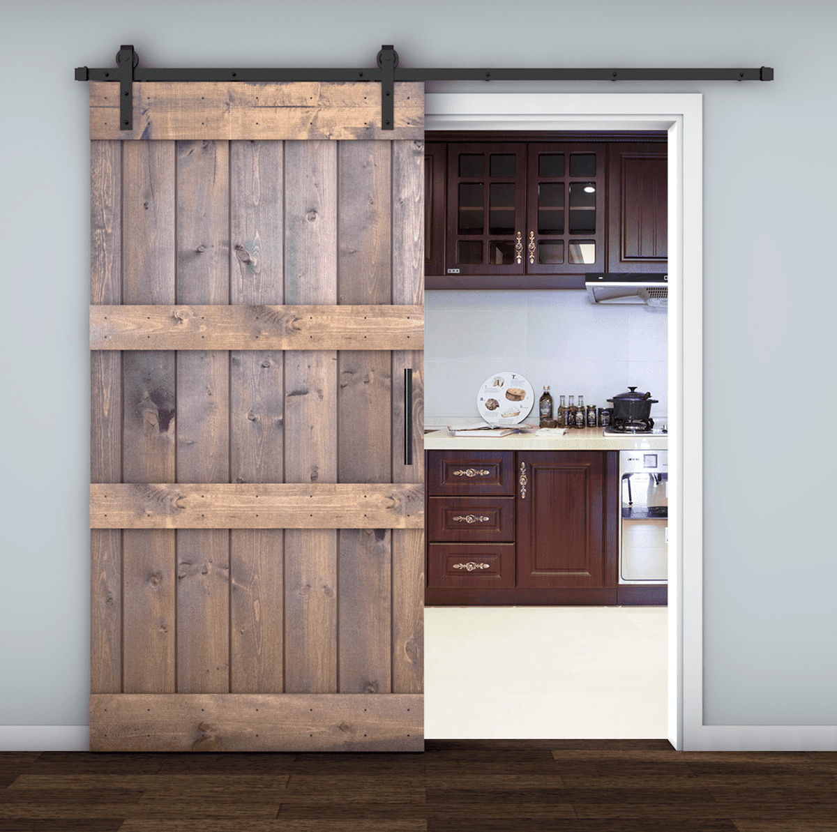 Essencaliy 42in x84in Solid Wood Barn Door, Made-in-USA Farmhouse ...