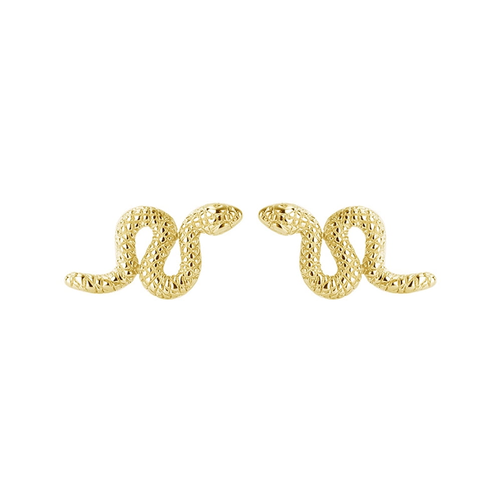 Gold Punk Snake Stud Earrings 925 Sterling Silver for Women Men Girls ...