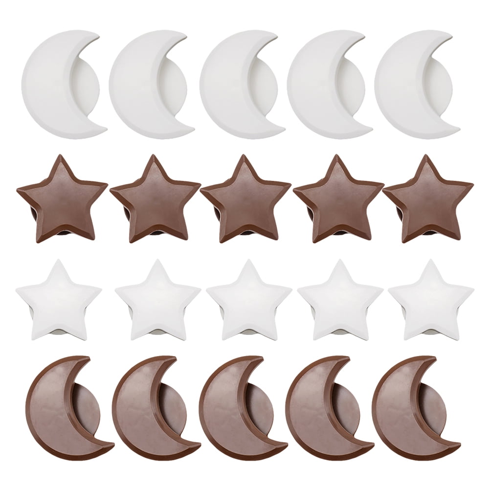 20Pcs Self-adhesive Cabinet Door Handle Lovely Star Moon Shape Knob ...