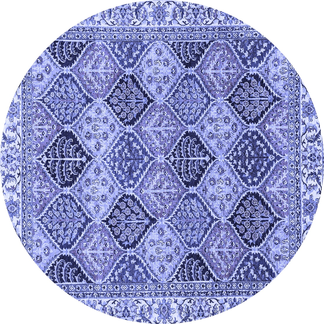 Ahgly Company Indoor Round Abstract Blue Modern Area Rugs, 8' Round ...