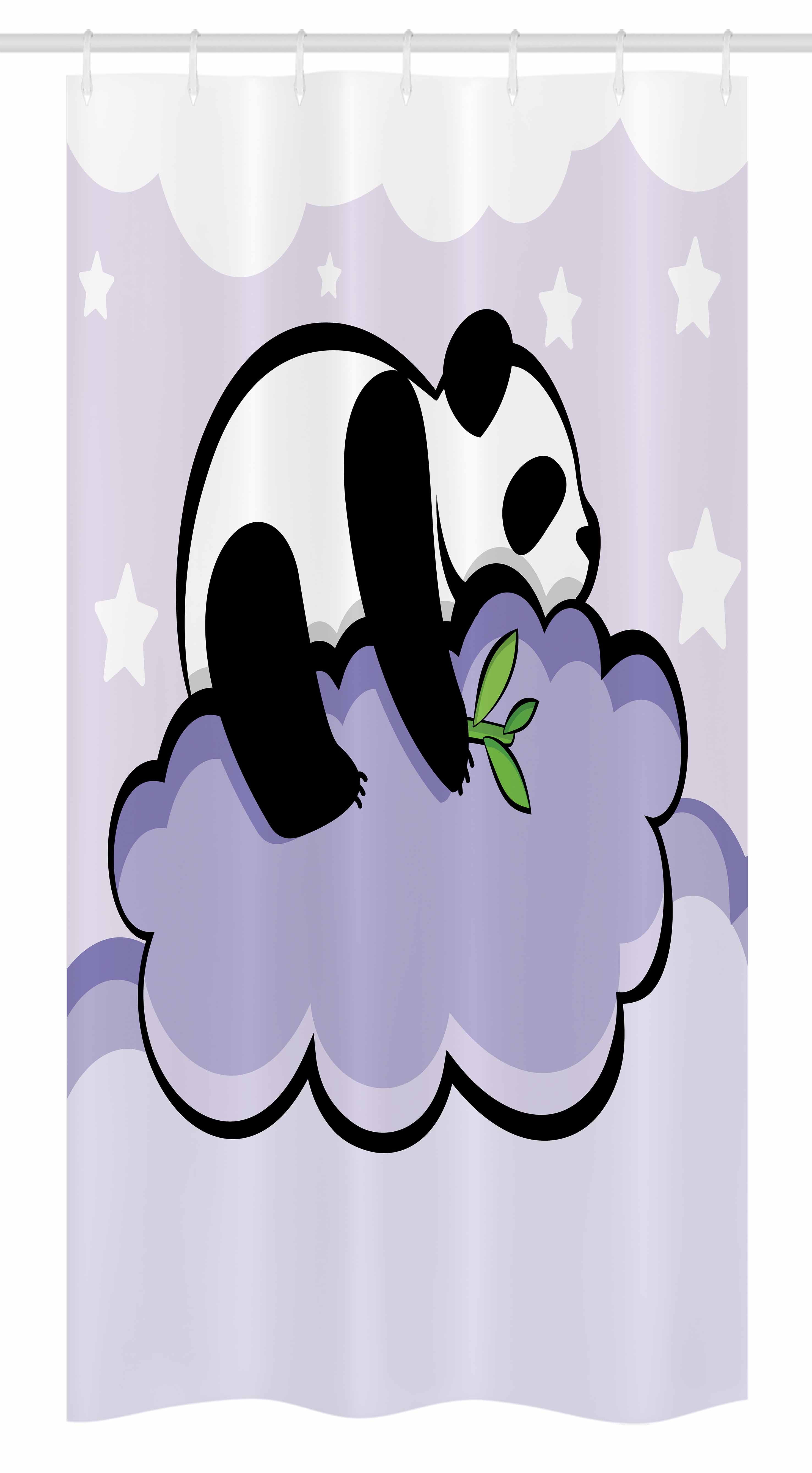 Panda Stall Shower Curtain, Panda Bear Sleeping on Cloud in Starry ...
