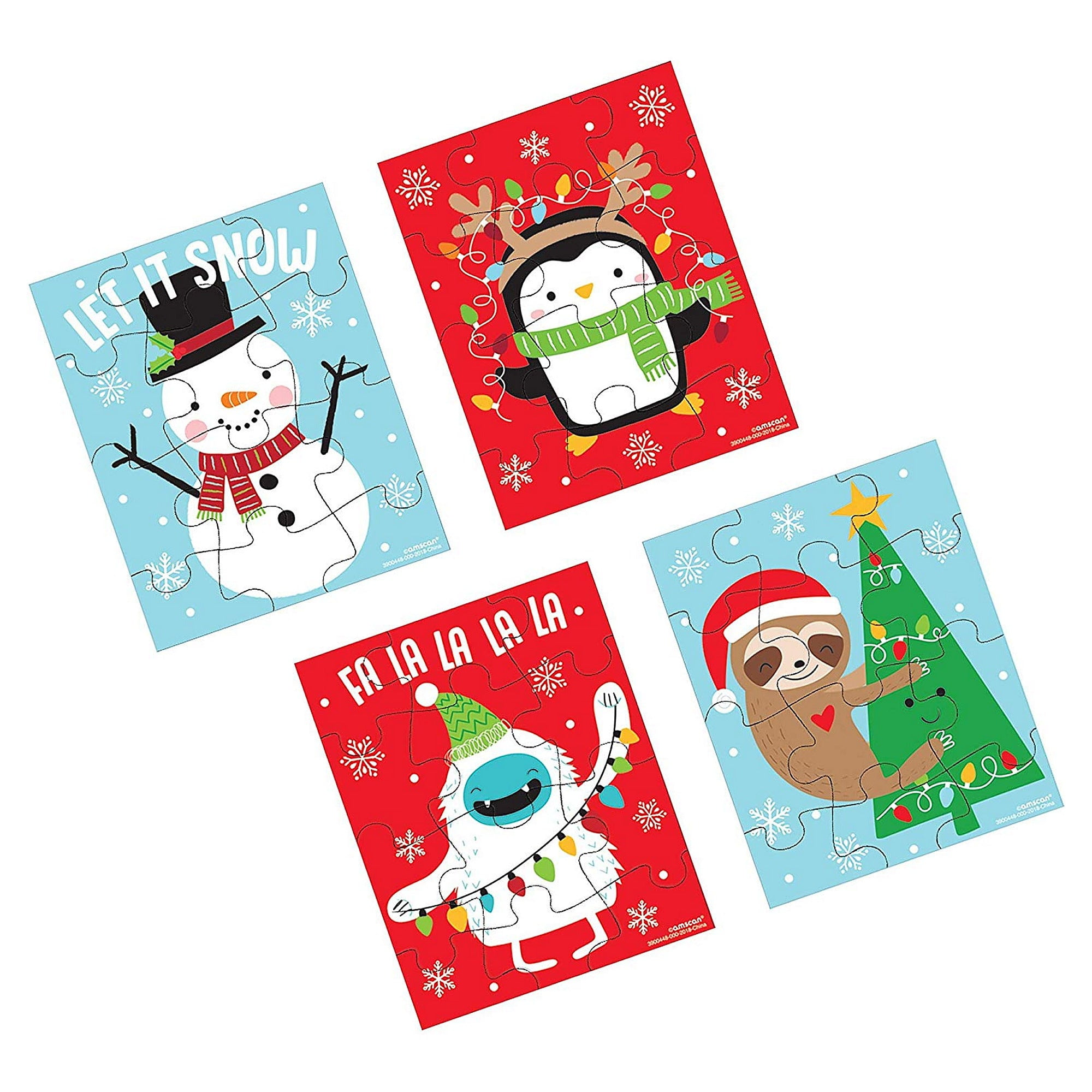 Snowy Friends Mini Christmas Puzzles - 4 Designs - 12 Puzzles Total ...