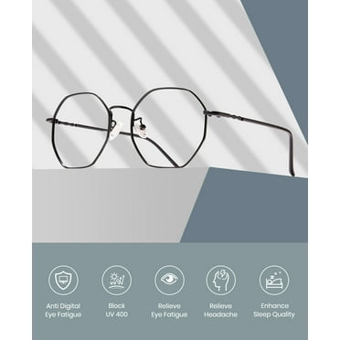 Cyxus Reading Glasses Blue Light Blocking Browline Frame Clear Lens ...