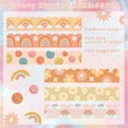 2CFun Bulletin Board Border Trim, Retro Boho Faces, Rainbows and ...