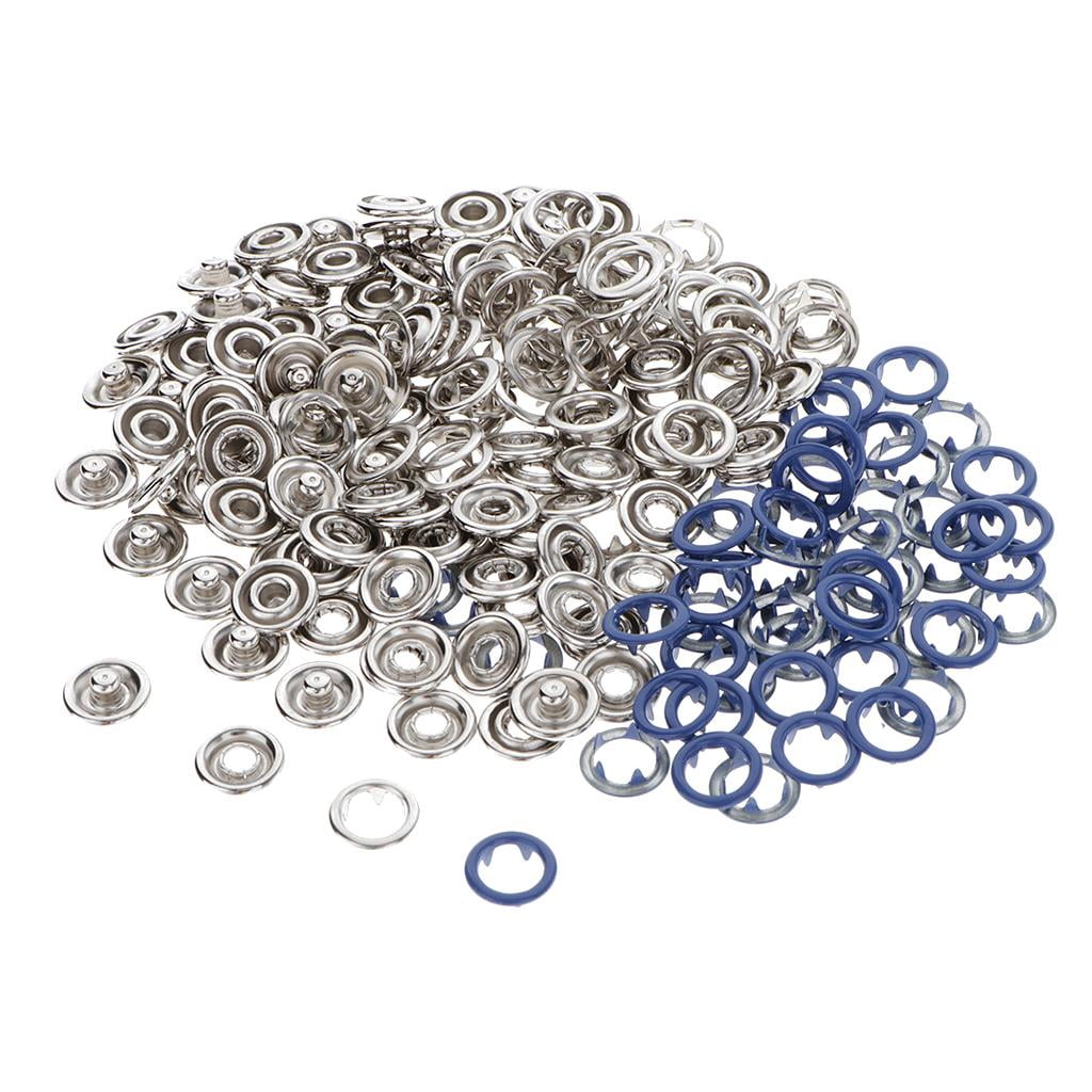 50 Sets Hollow Button Prong Snap Buttons Iron Fasteners Dark Blue ...