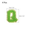 Uxcell 4Pcs Chenille Letter Patches Iron on Letter Patches Green Q ...
