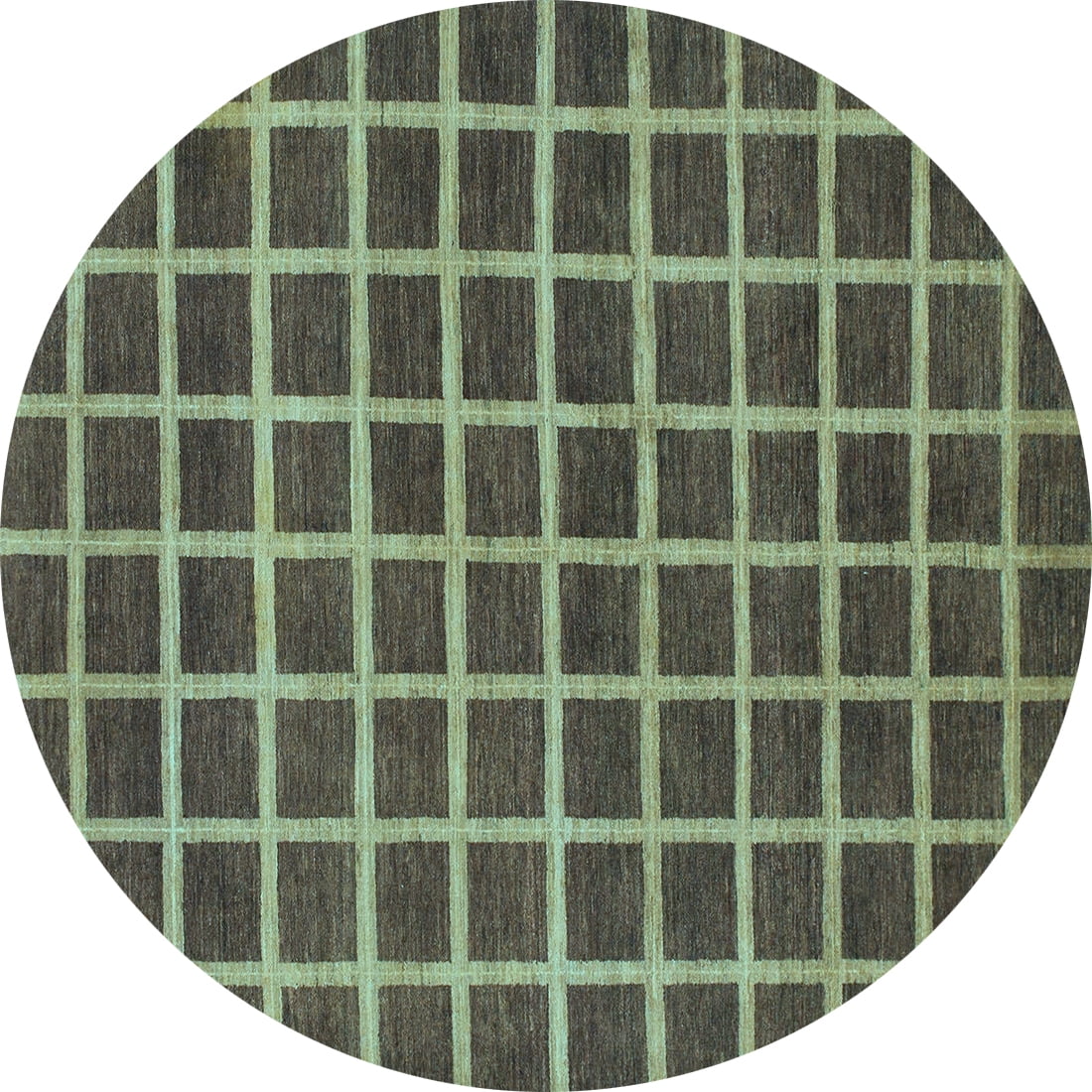 Ahgly Company Indoor Round Checkered Light Blue Modern Area Rugs, 8 ...