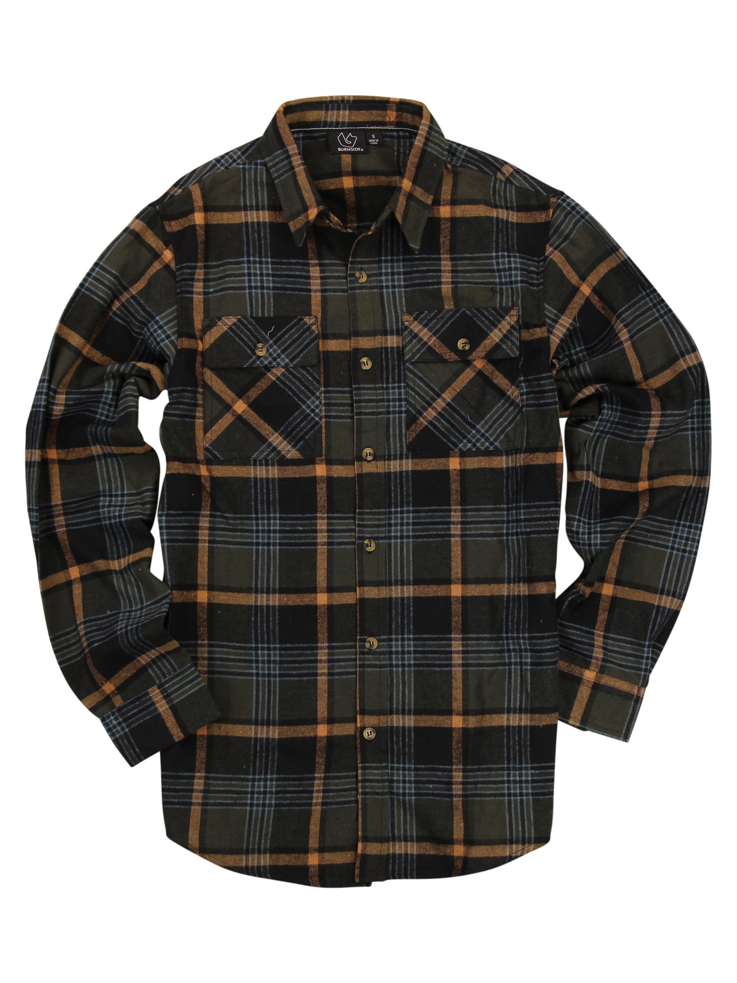 Men's Button Down Long Sleeve Flannel Shirt (Rust, Large) (BA8283 ...
