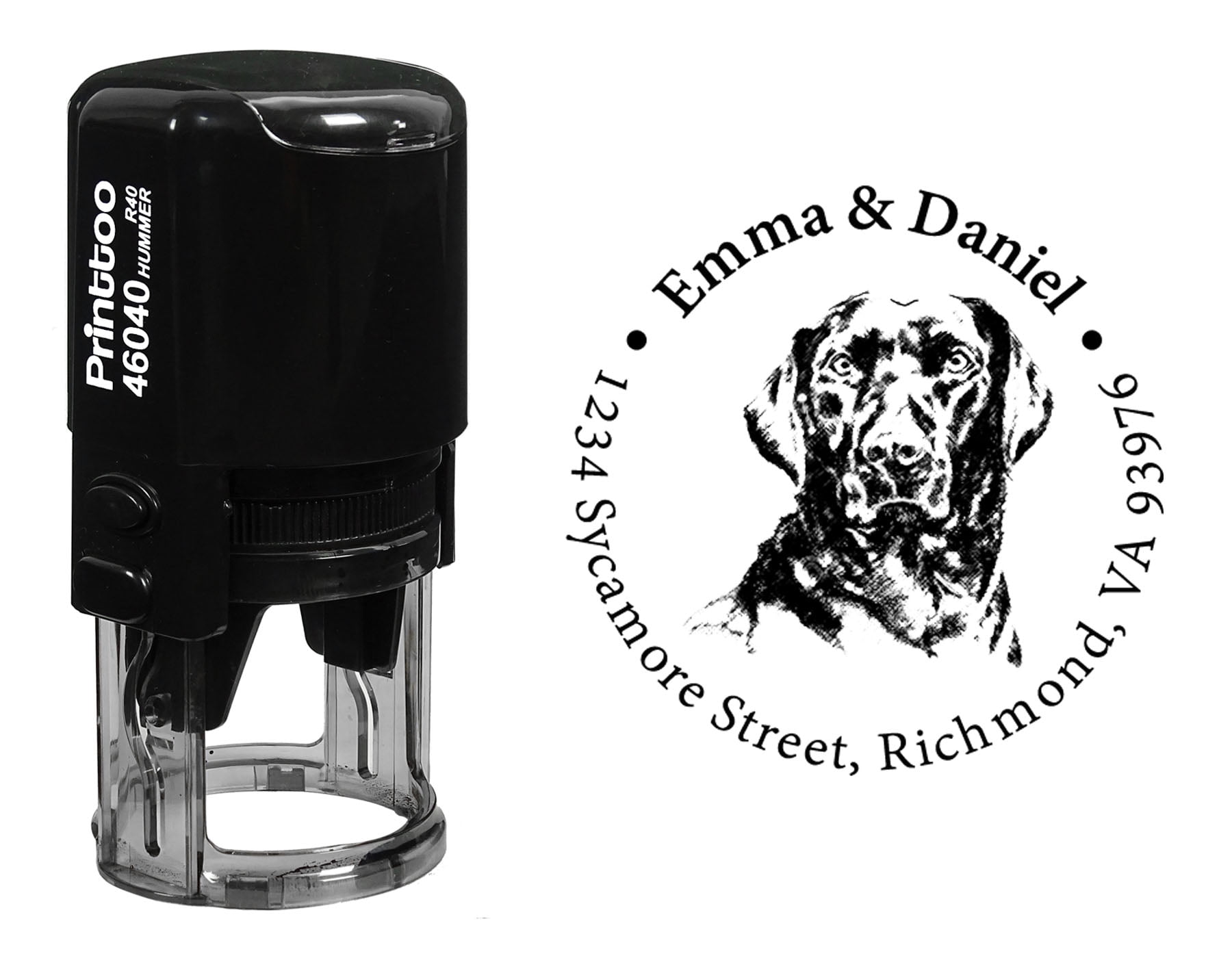 Printtoo Custom Round Beagle Dog Address Return Rubber Stamp ...