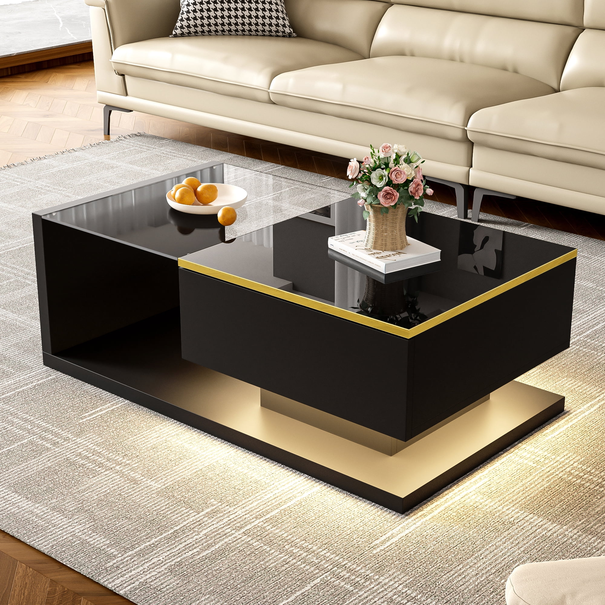 Click here for Modernluxe 35.4 Coffee Table With Led Lights  High... prices