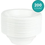PLASTICPRO 12 Oz White Round Plastic Bowls, Disposable Microwavable ...
