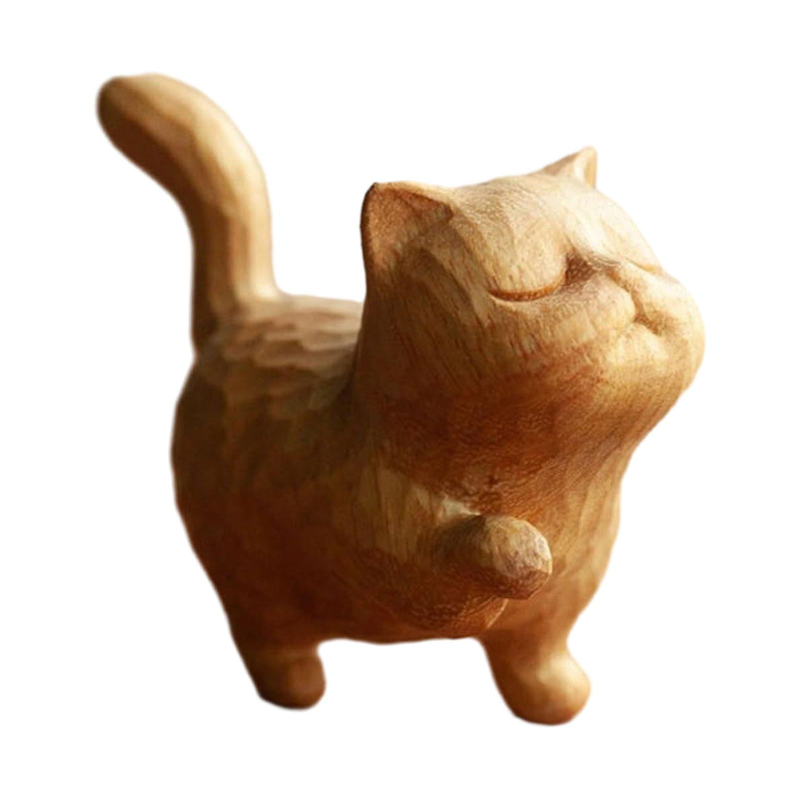 Click here for Simhoa Small Wood Cat Statue Cat Decoration Cat Or... prices