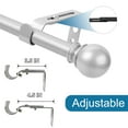 WIDYANA Silver Curtain Rods for Windows 48 to 84 inches with Adjustable ...