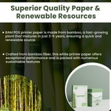 BAM POS Bamboo Printer Paper - 8 1/2” x 11”- 20LB Multipurpose White ...